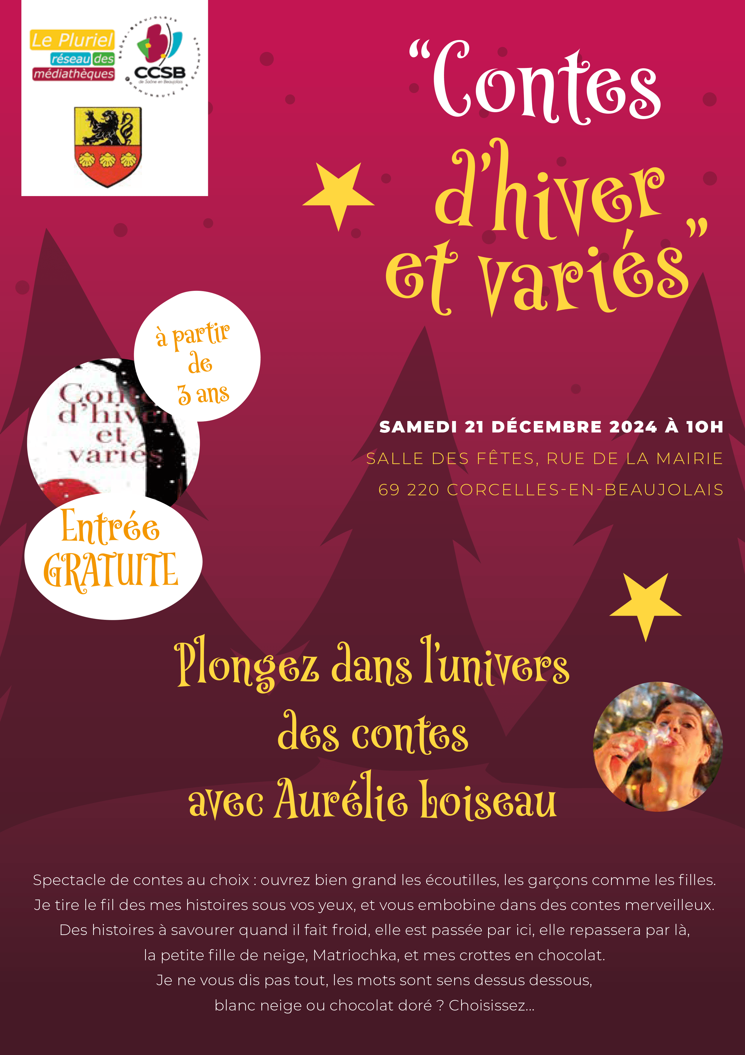 Vos bibliothèques fêtent Noël... Spectacle conté "Contes d'Hiver et ...